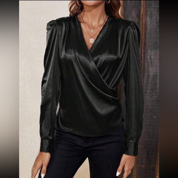 Tops | Luxe Draped Wrap Blouse | Poshmark